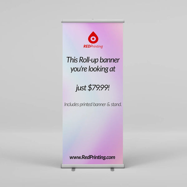 Roll Up Banner with Stand 2.65'x6.5' - RedPrinting.com